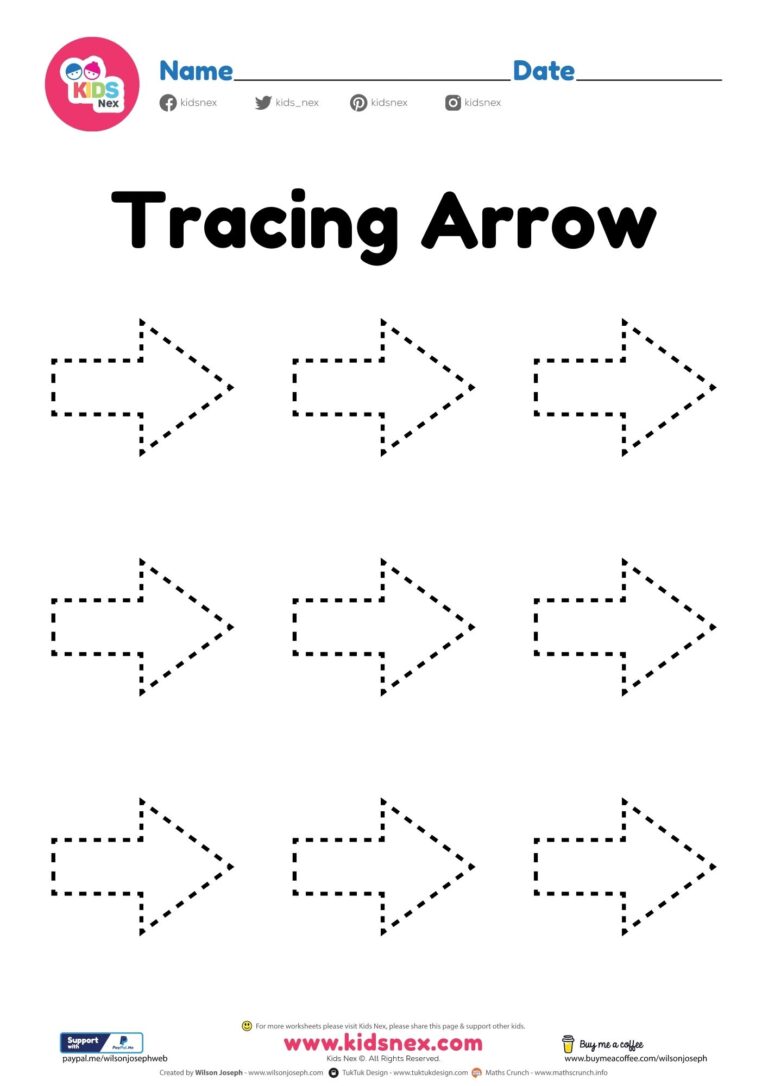 Arrow Shape Worksheet - Free Printable PDF for Preschool