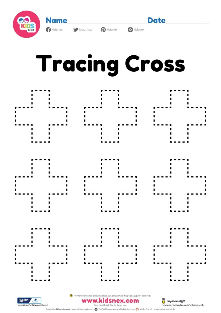 Cross Shape Worksheet - Free Printable PDF for Preschool