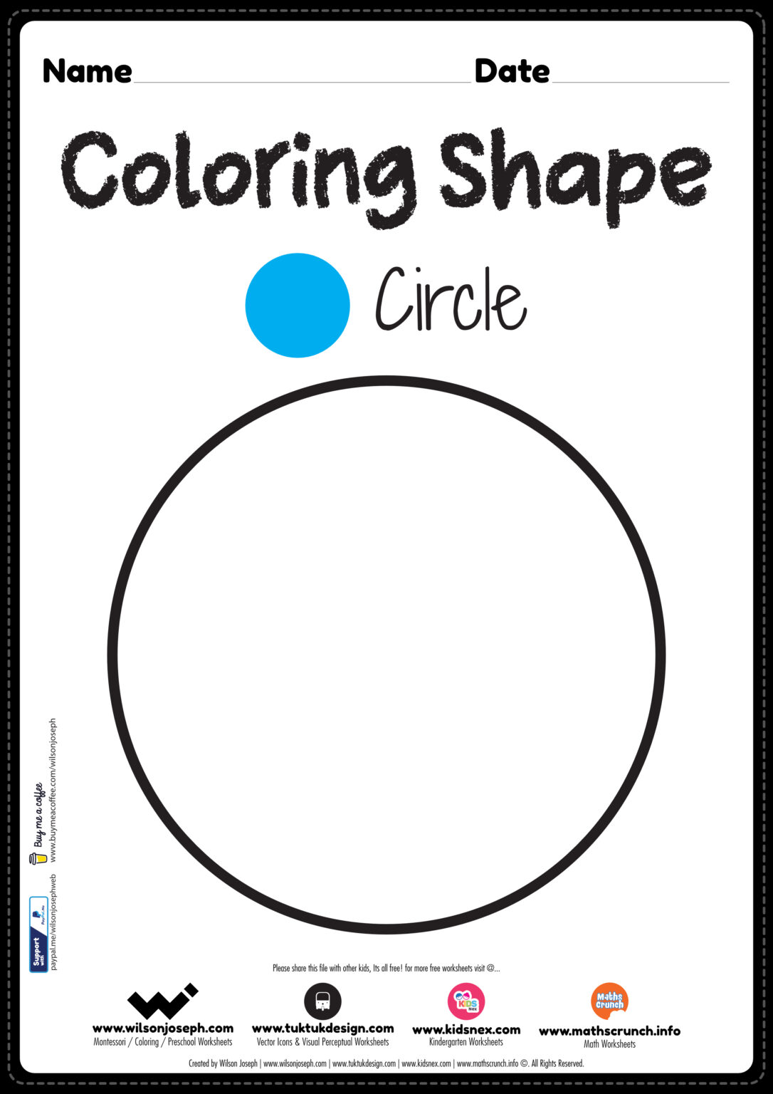 Circle Coloring Page - Free Printable PDF for Preschool Kids