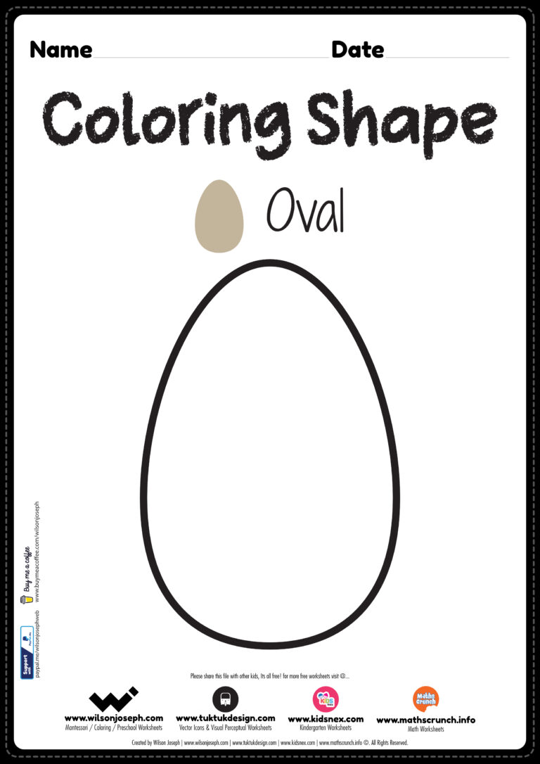 Oval Coloring Page - Free Printable PDF for Kindergarten
