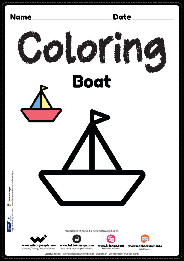 Boat Coloring Page - Free Printable PDF for Preschool Kids